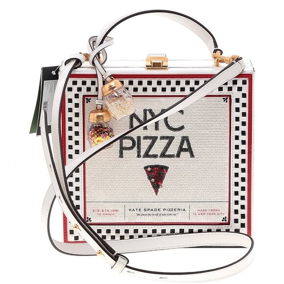 kate spade | Bags | Nwt Kate Spade White Red Black 3d Pizza Box ...